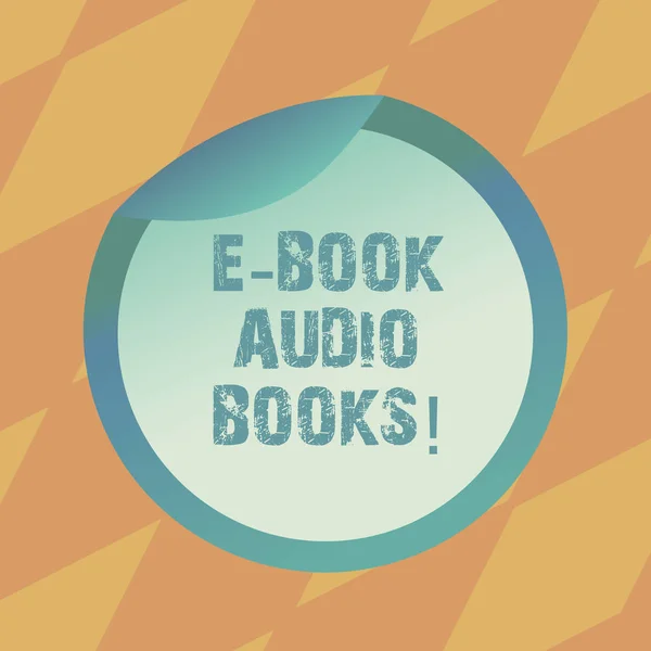 Text sign showing E Book Audio Books. Conceptual photo recording on CD ...