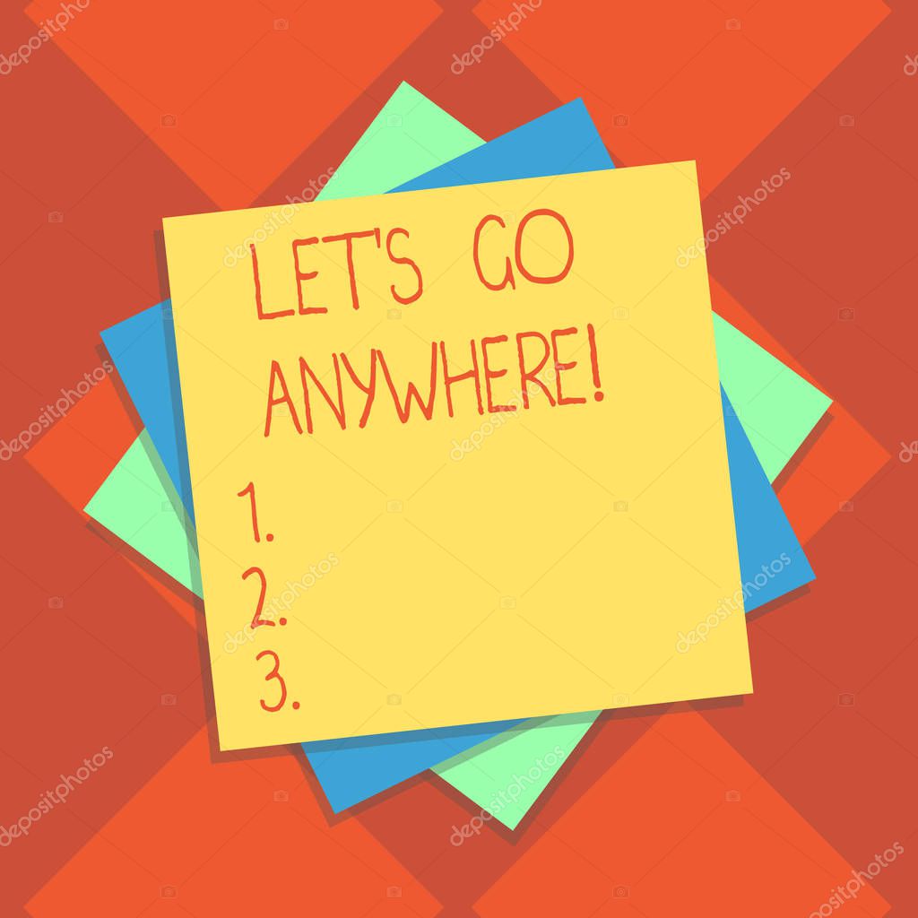 Escritura a mano escritura de texto Let S Go Anywhere. Concepto que ...