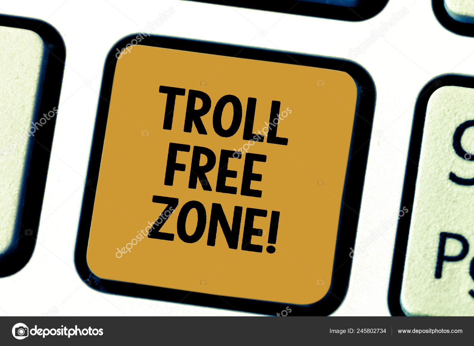 Word writing text Troll Free Zone. Business concept for Social network ...