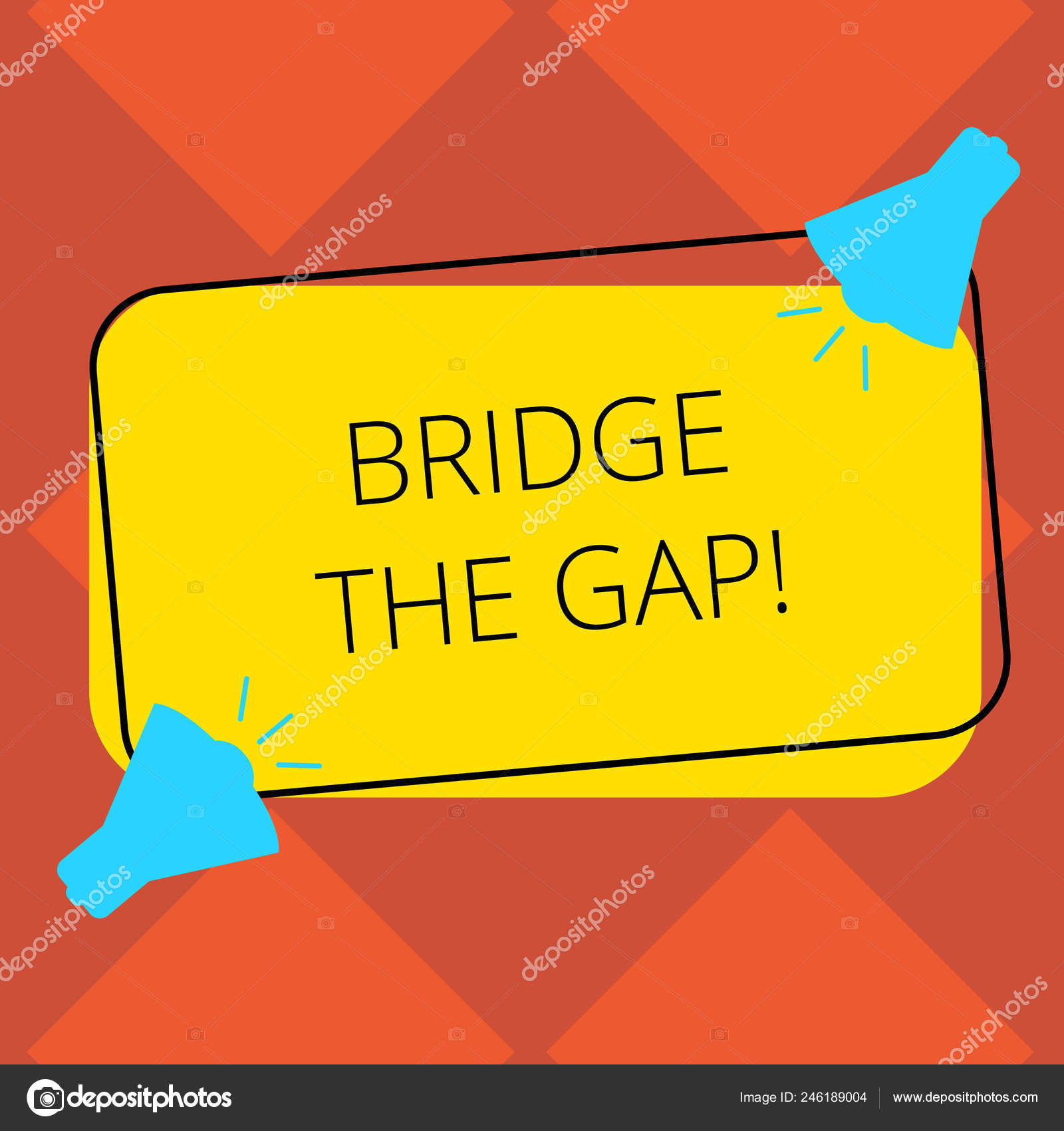 Handwriting text Bridge The Gap. Concept meaning Overcome the obstacles ...