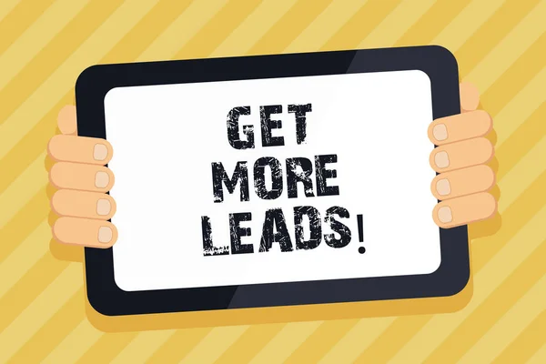 Text sign showing Get More Leads. Conceptual photo Look for new clients ...
