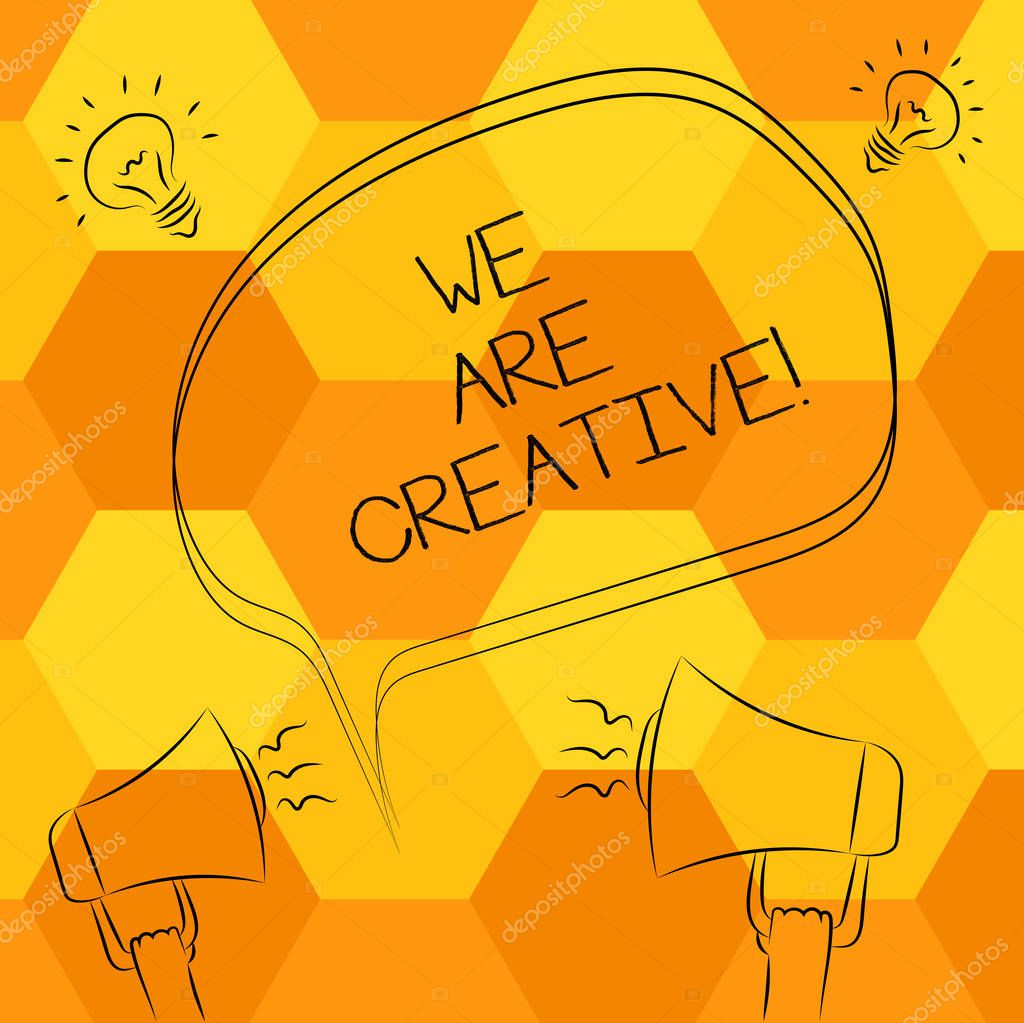 Escribir texto a mano Somos creativos. Concepto Significado Tener mucha ...