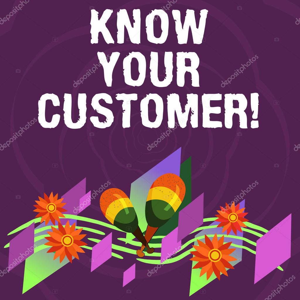 Texto de escritura a mano Conoce a tu cliente. Concepto que significa ...