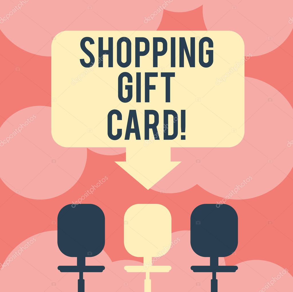 Nota de escritura que muestra la tarjeta de regalo de compras. Foto de ...