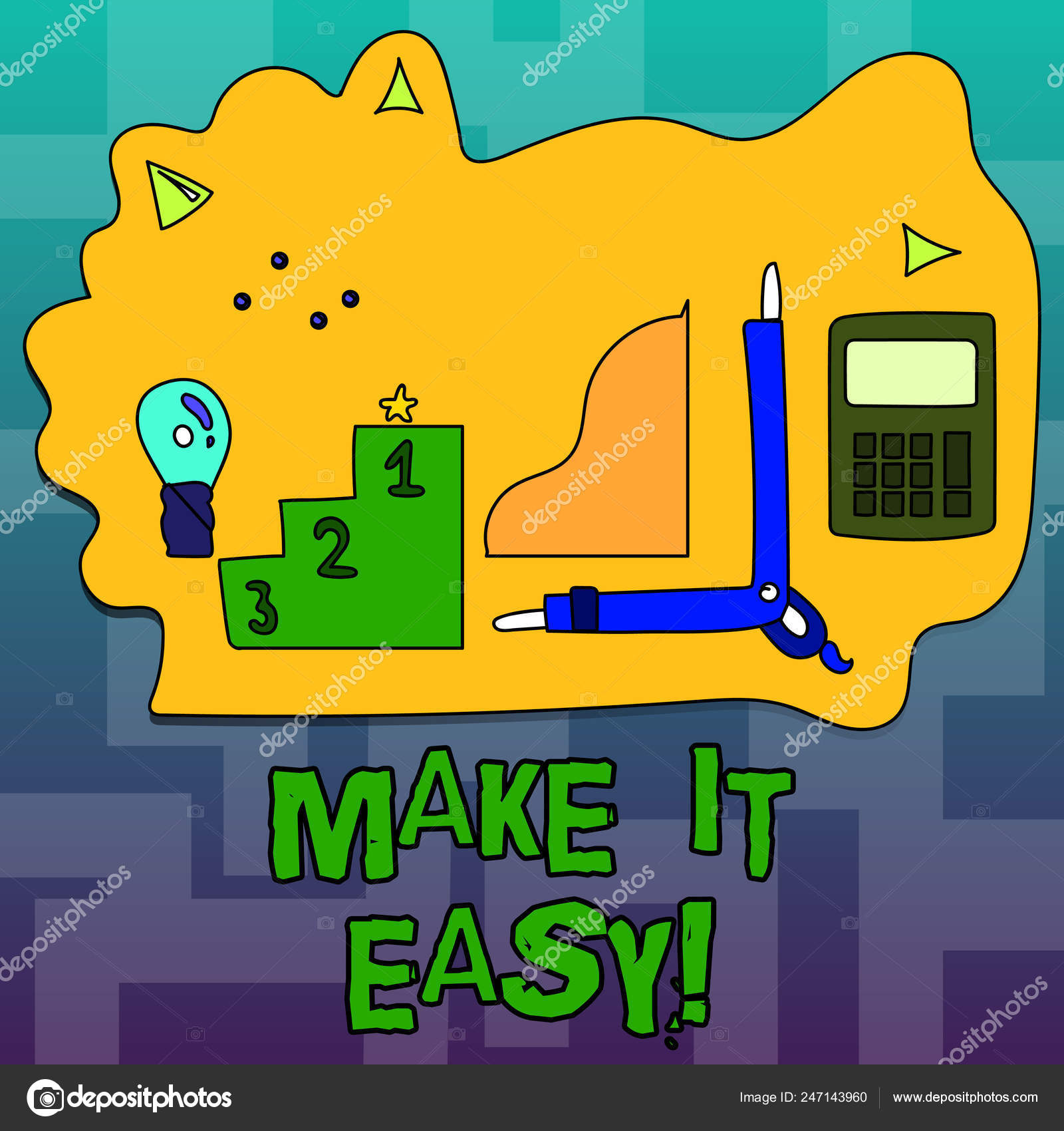 Text sign showing Make It Easy. Conceptual photo Smart approach ...