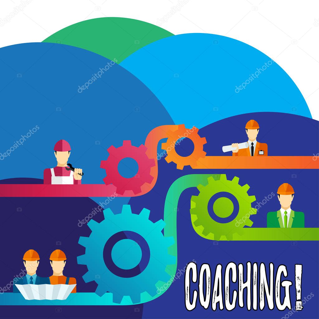 Escribir texto a mano Coaching. Concepto que significa Entrenamiento ...