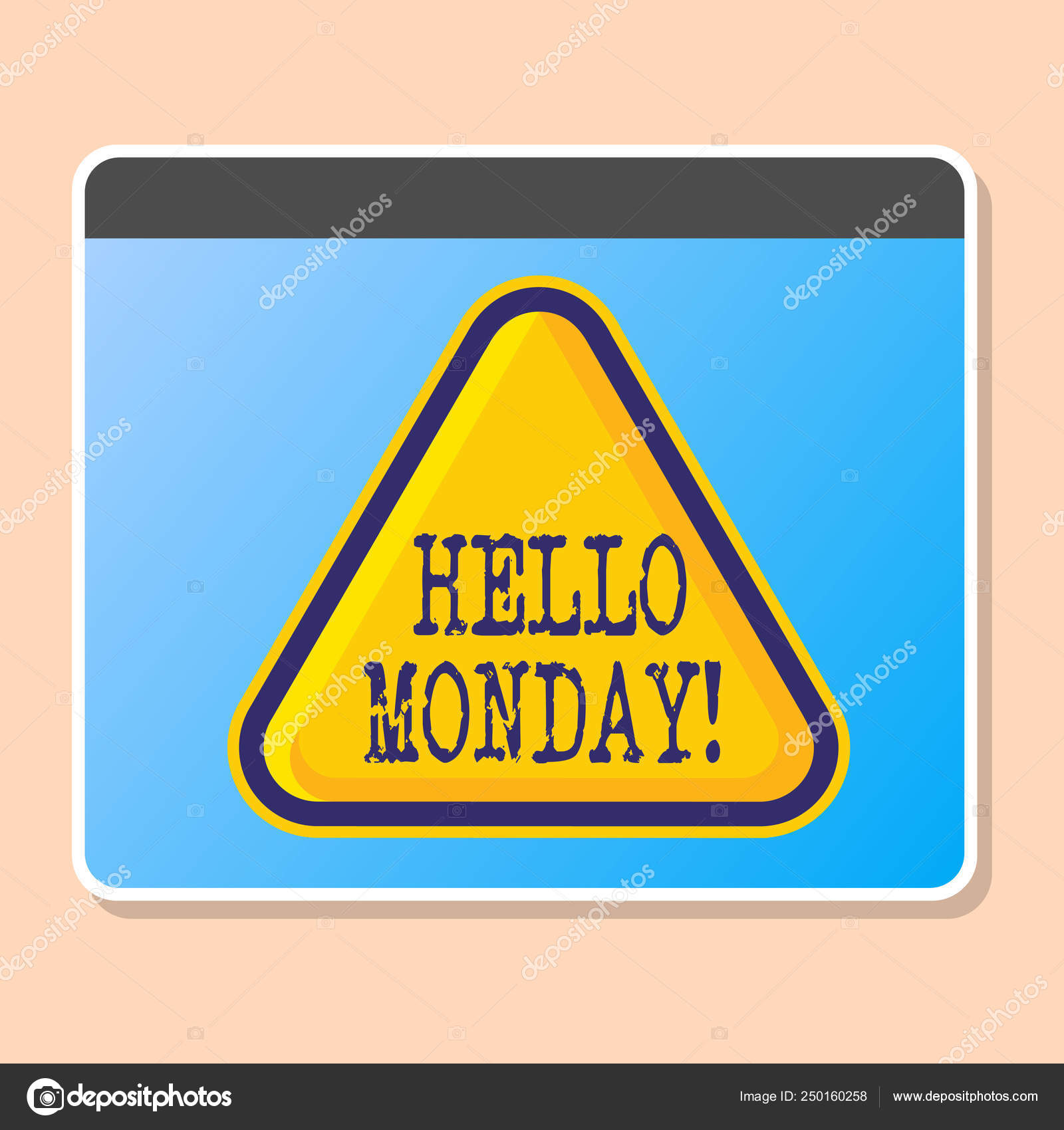 Word writing text Hellomonday. Business concept for Positive Message ...