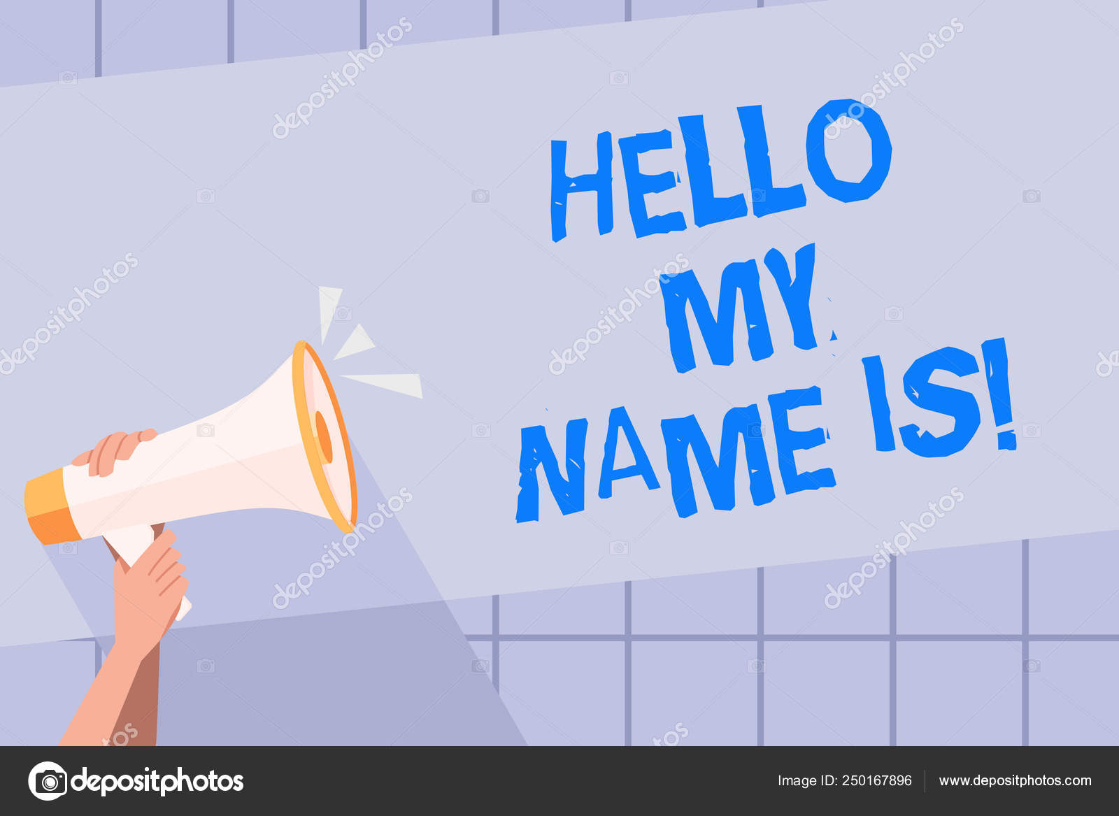 Handwriting text writing Hello My Name Is. Concept meaning Introduce ...