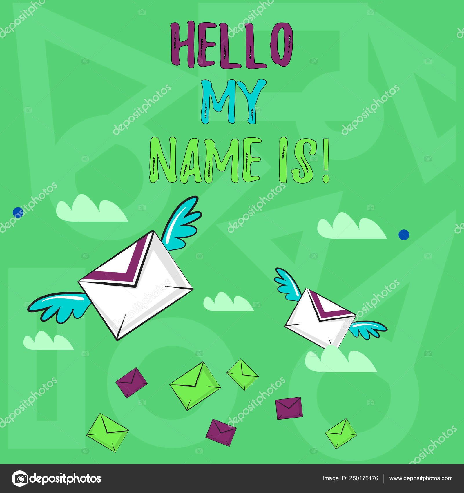 Handwriting text writing Hello My Name Is. Concept meaning Introduce ...