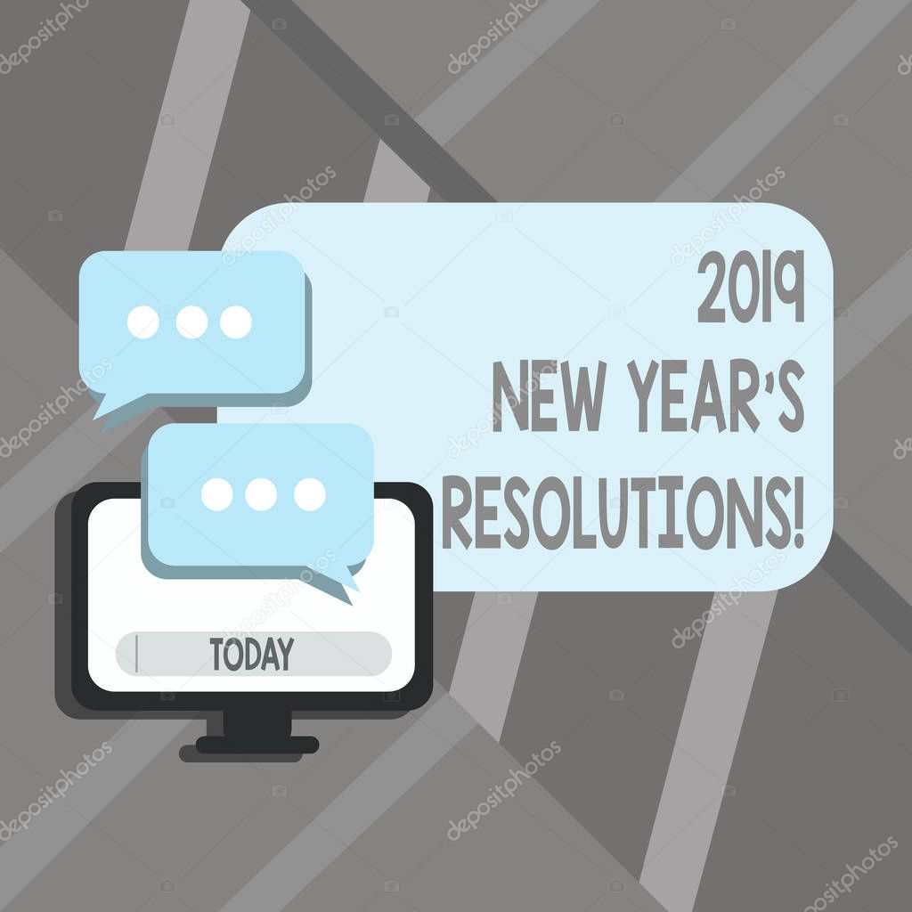 Texto de escritura de palabras Resoluciones de Año Nuevo S 2019 ...