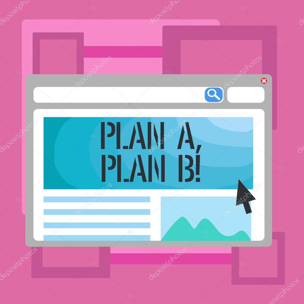 Escritura a mano del texto Plan A Plan B Concepto que significa soluciones estratégicas Ideas ...