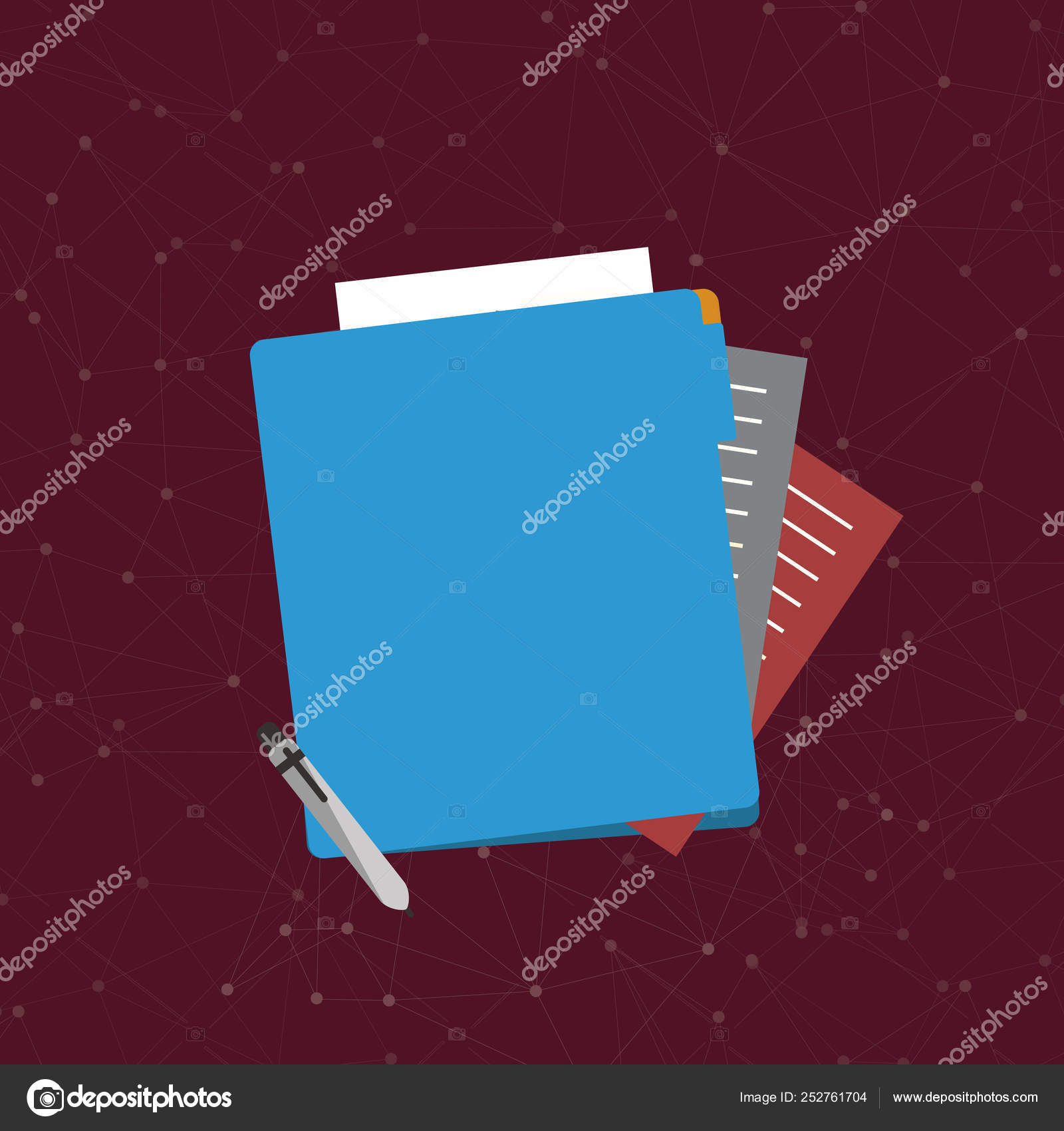 Colorful Lined Paper Stationery Sheets Partly into View from Pastel ...