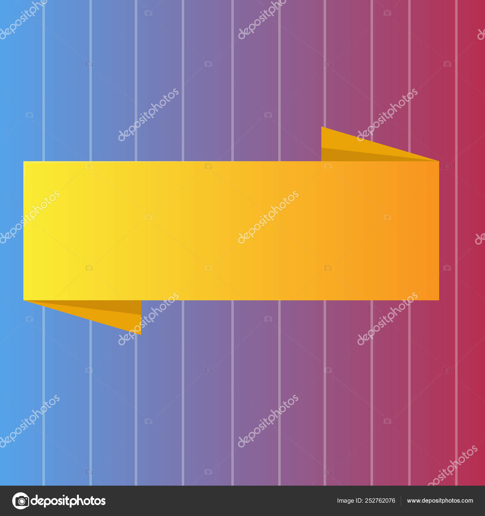 Blank Color Strip Folding Backwards at Both Ends. Horizontal Pleated ...