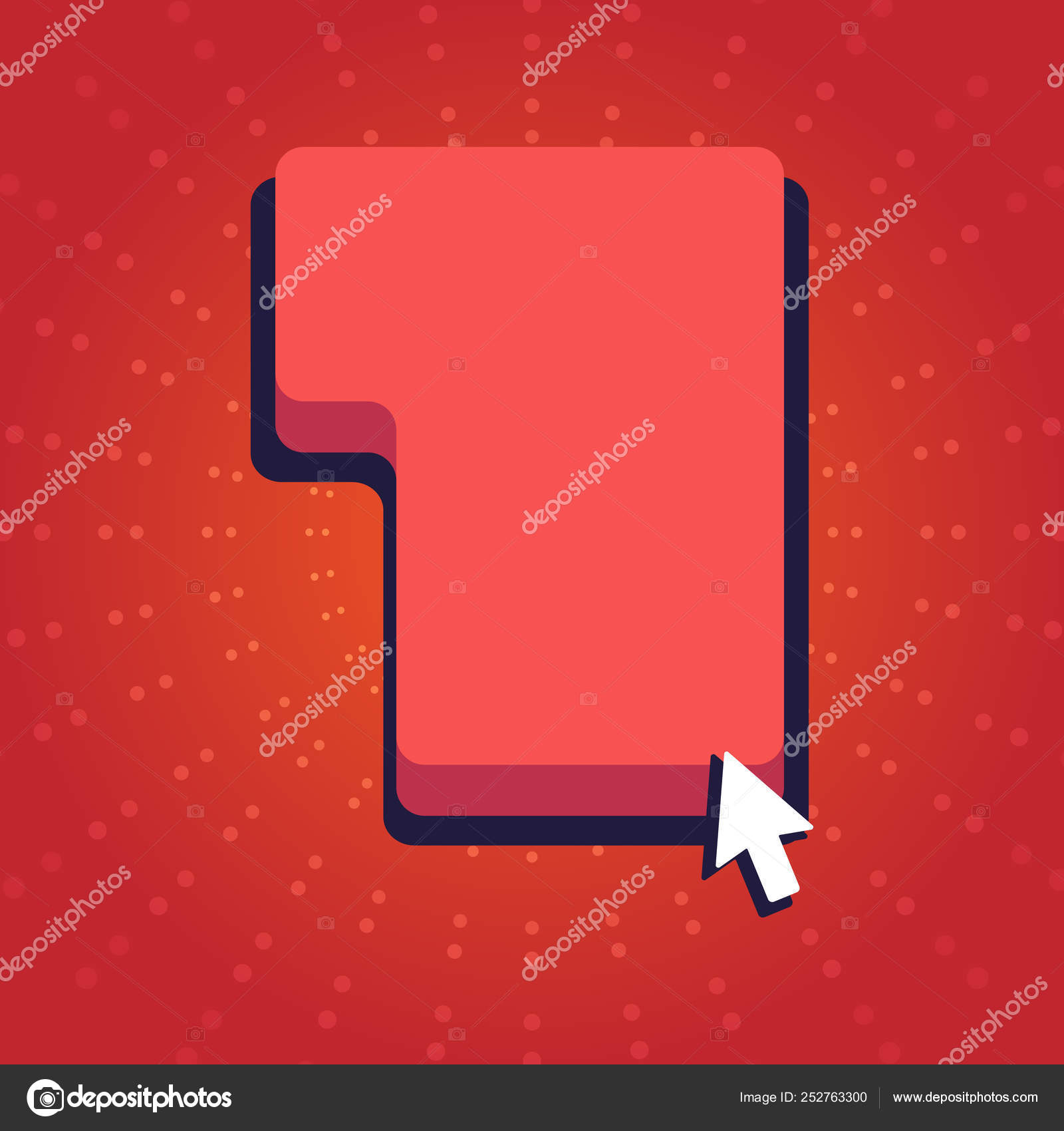 Small Arrow Touching the Keyboard Command Key with Shadow. Cursor Pointing to Blank Red Color ...