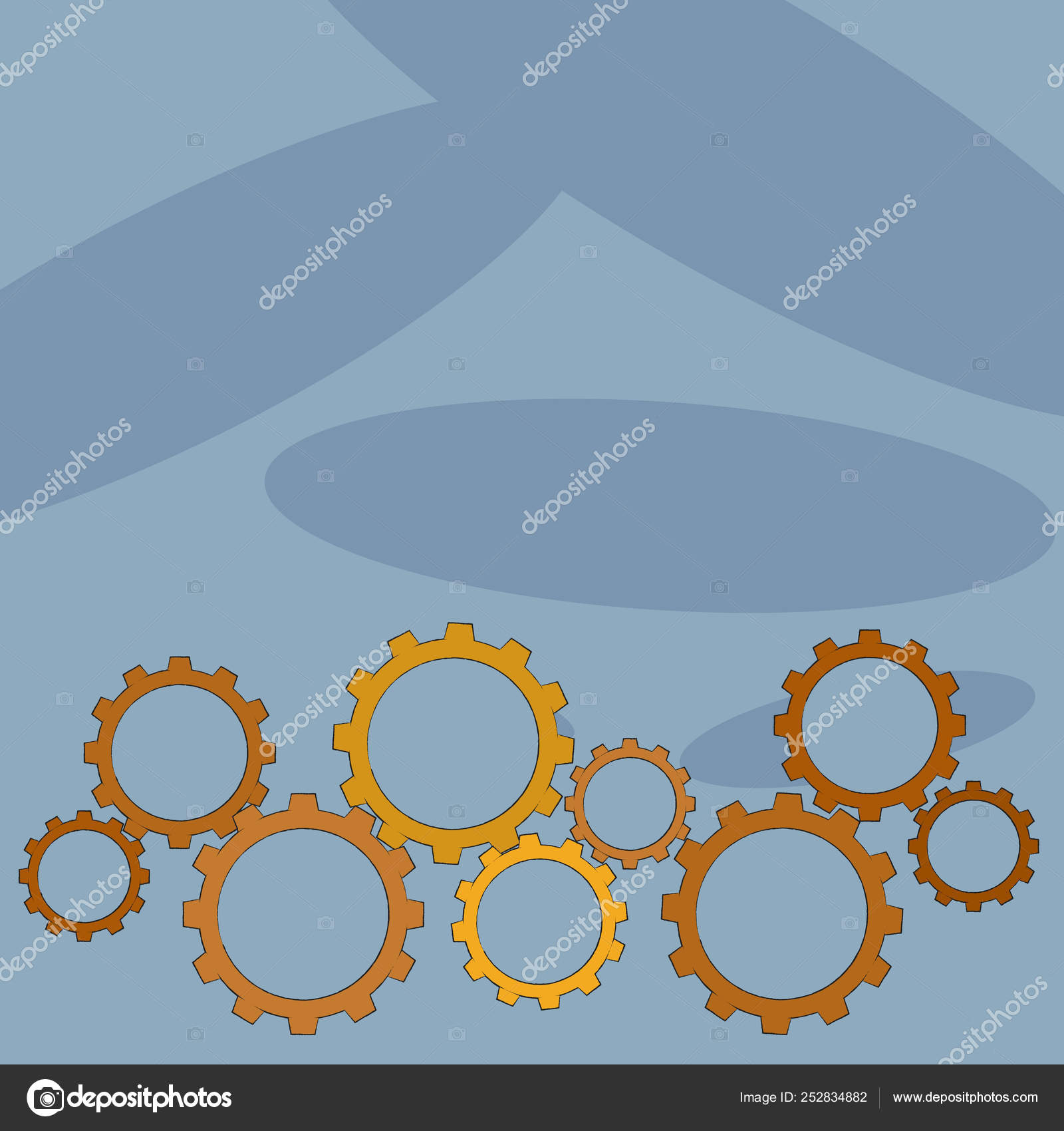 Different Sizes of Color Cog Wheel Gear Engaging, Interlocking ...