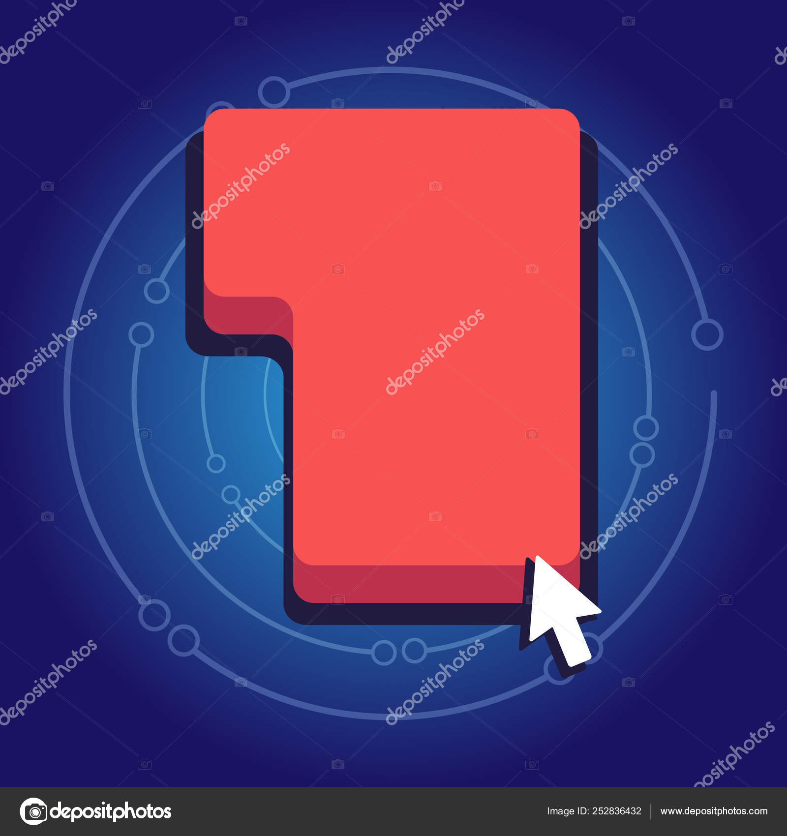 Small Arrow Touching the Keyboard Command Key with Shadow. Cursor Pointing to Blank Red Color ...