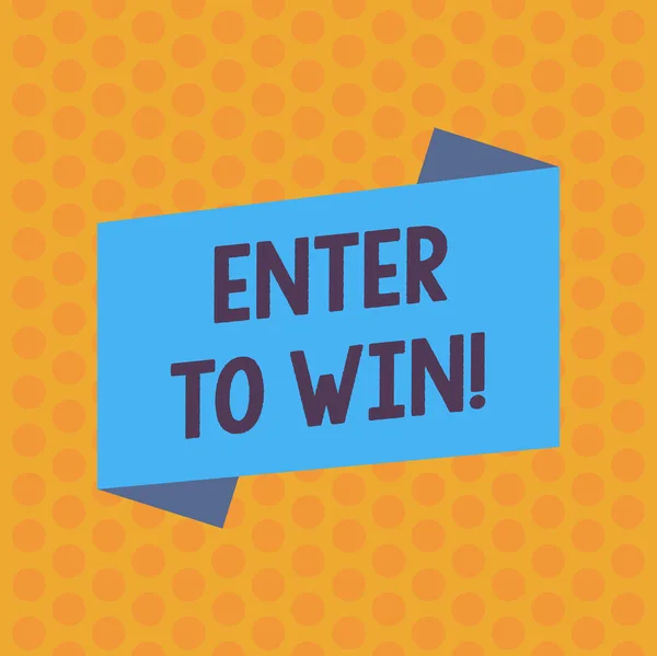 Writing note showing Enter To Win. Business photo showcasing exchanging ...