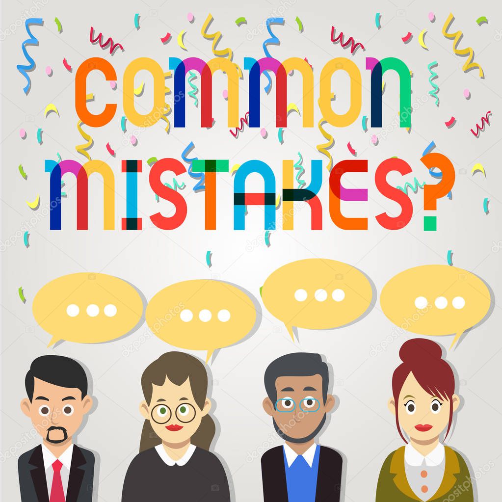 Signo de texto que muestra la pregunta Errores comunes. Foto conceptual ...