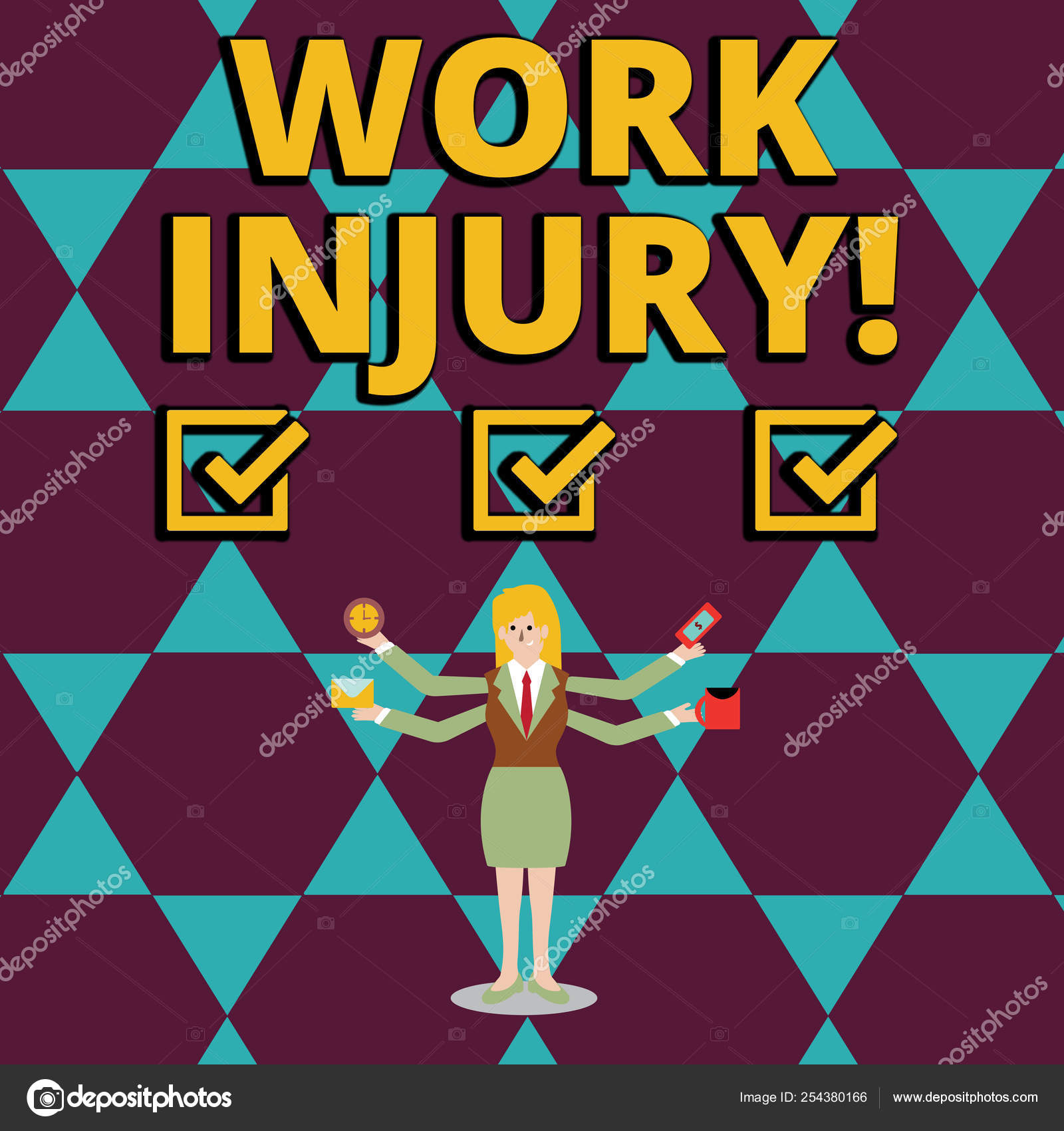 Text sign showing Work Injury. Conceptual photo accident that occurred ...