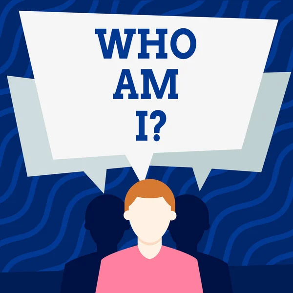 Writing note showing Who Am I Question. Business photo showcasing when ...