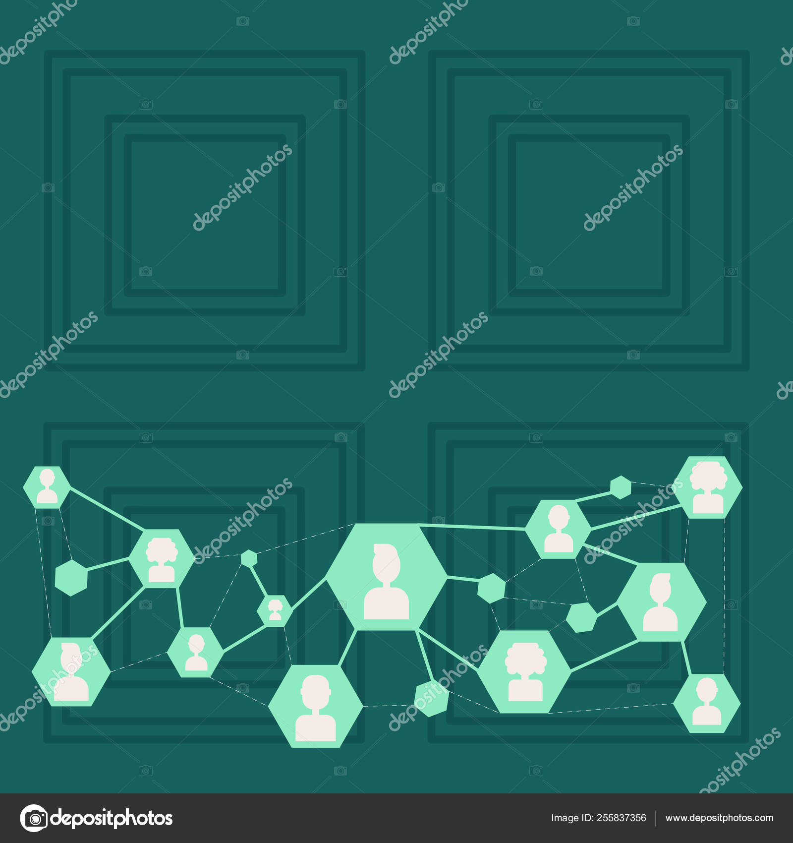 Illustration of Chat Head Icons with Avatar and Connecting Lines ...