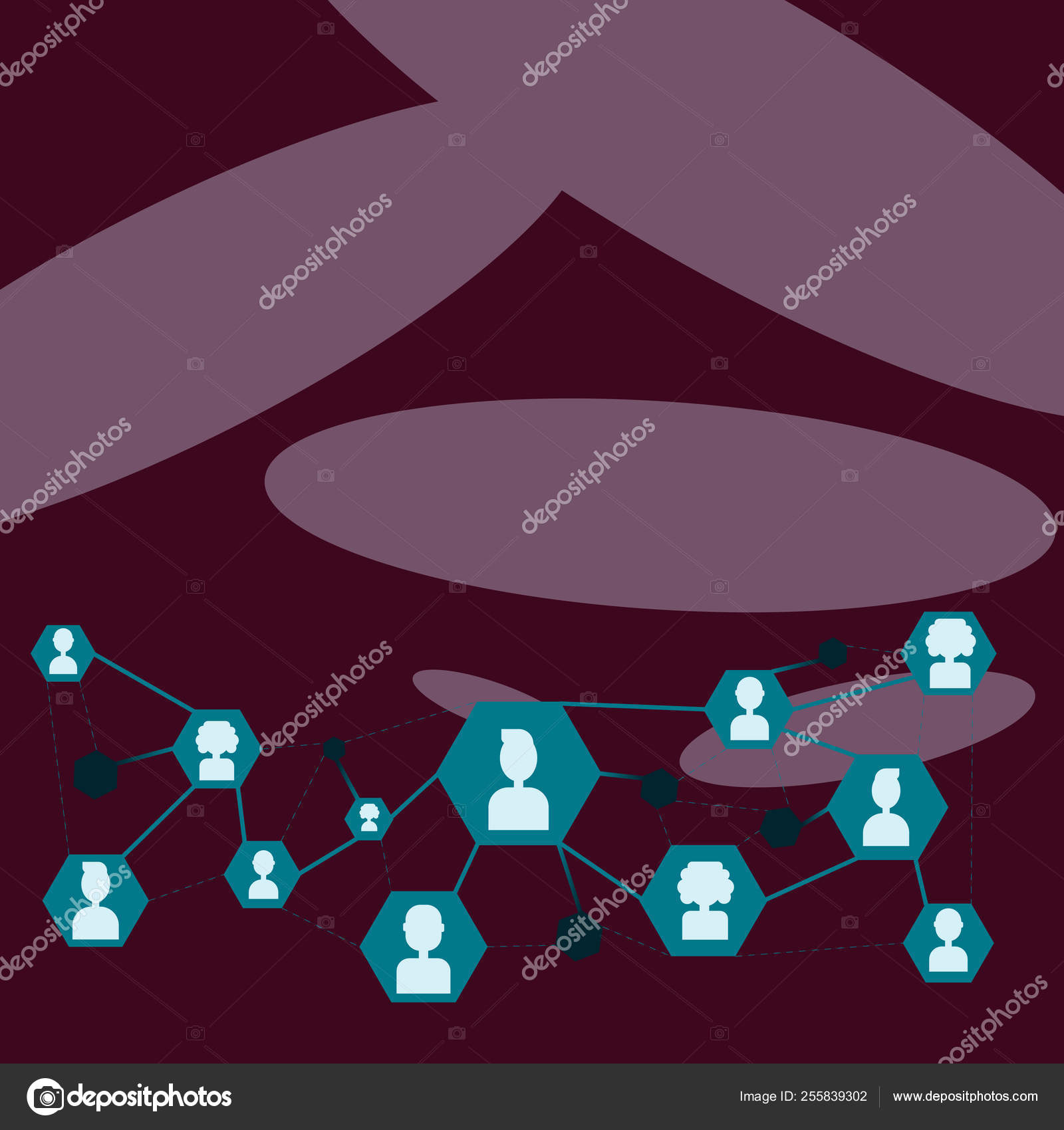 Illustration of Chat Head Icons with Avatar and Connecting Lines ...