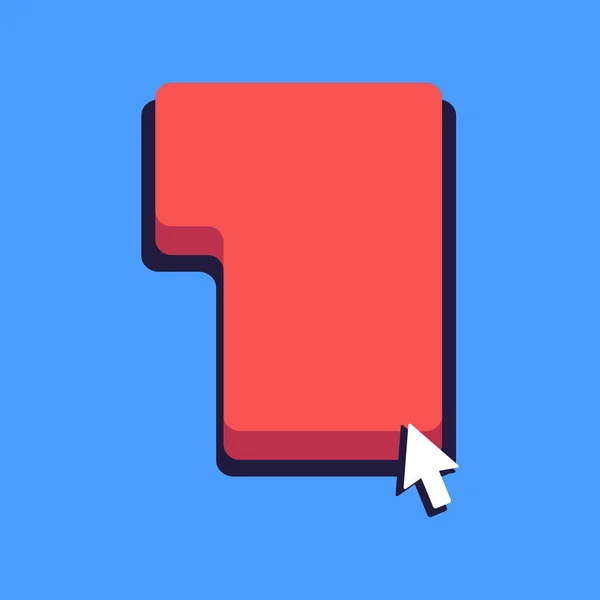 Small Arrow Touching the Keyboard Command Key with Shadow. Cursor Pointing to Blank Red Color ...