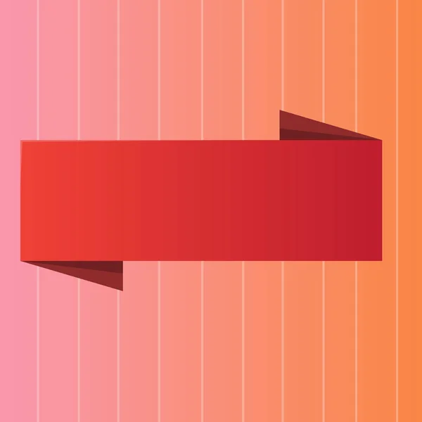 Blank Color Strip Folding Backwards at Both Ends. Horizontal Pleated ...