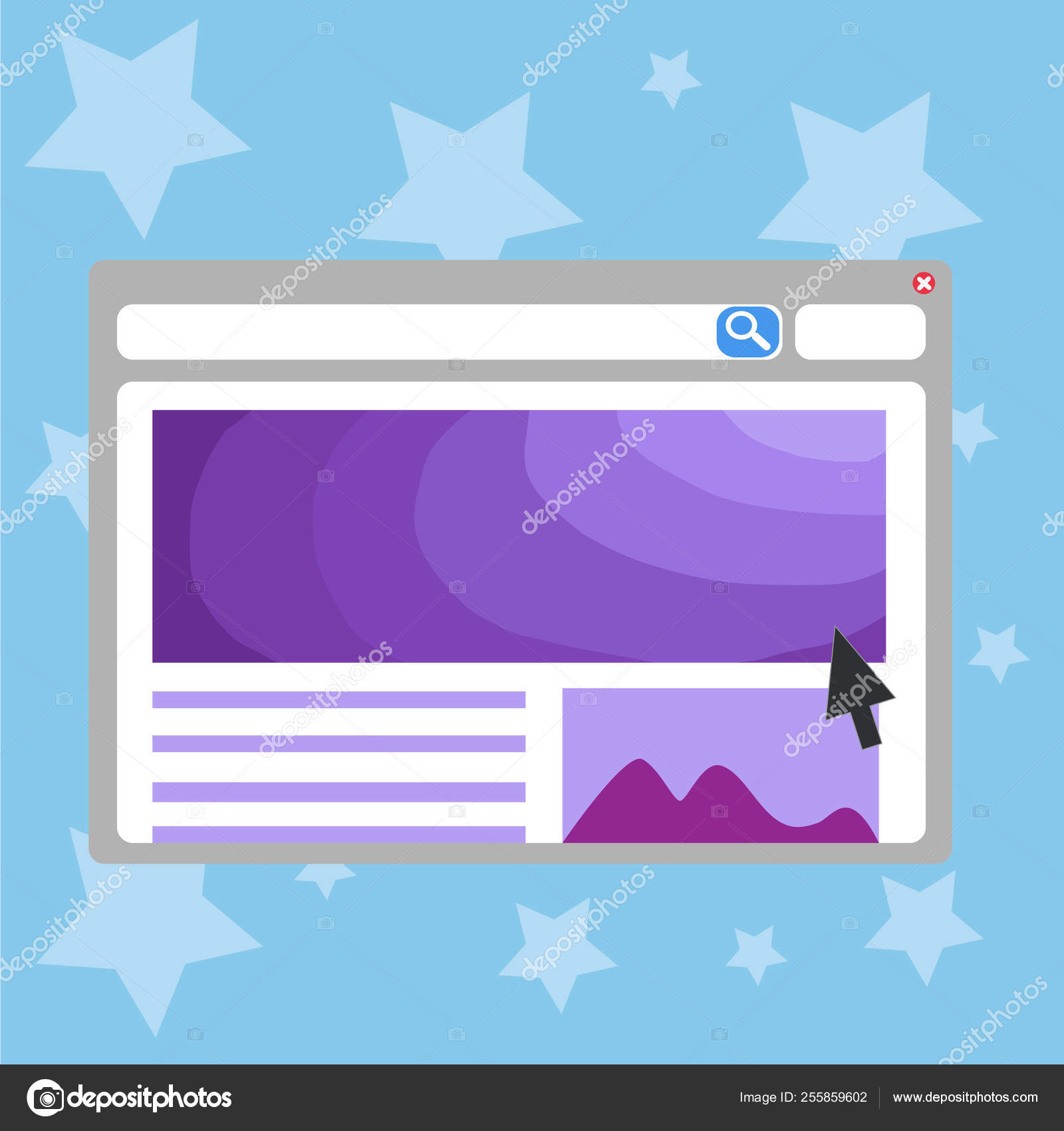 Blank Template of Colorful Website Page Layout Design. Illustration of ...