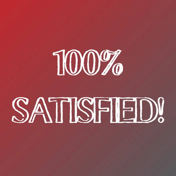 Conceptual hand writing showing 100 Percent Satisfied. Business photo text Products and services ...