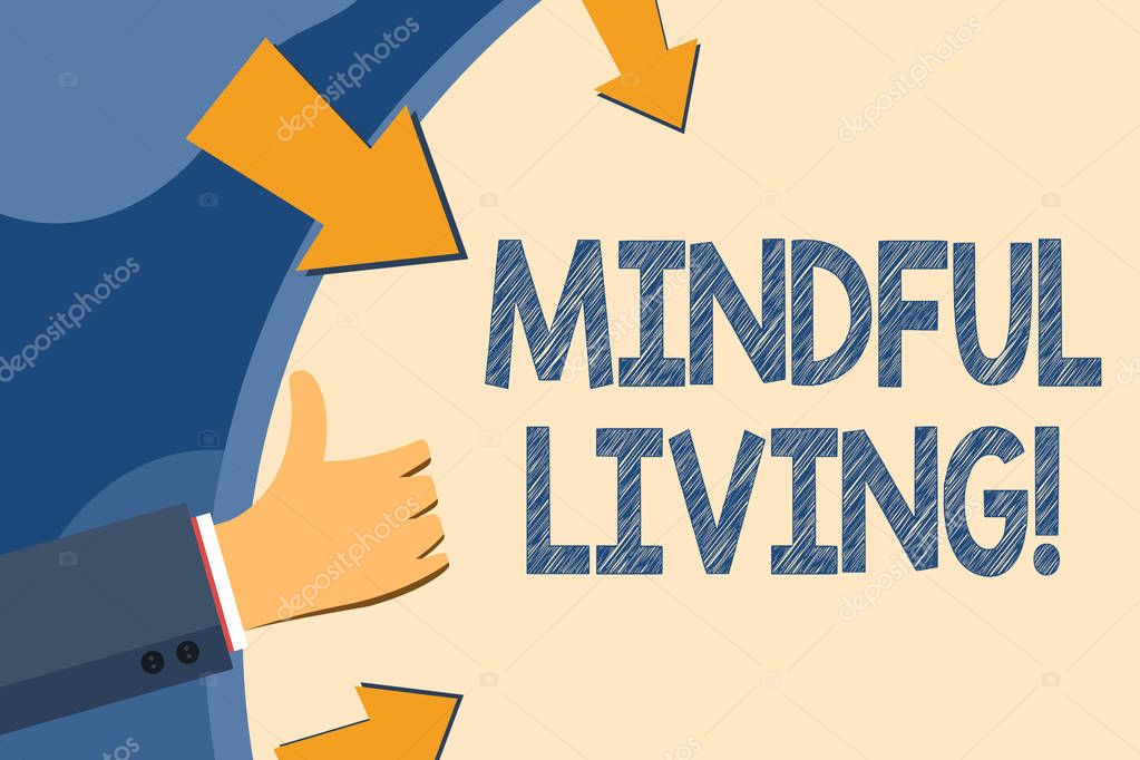 Signo de texto que muestra Mindful Living. Foto conceptual momentos ...
