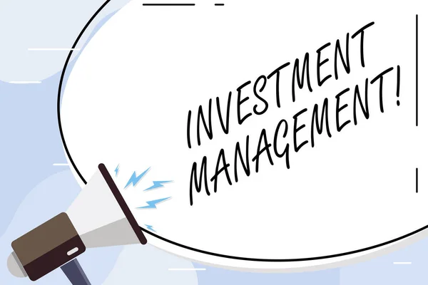 Conceptual hand writing showing Investment Management. Business photo ...