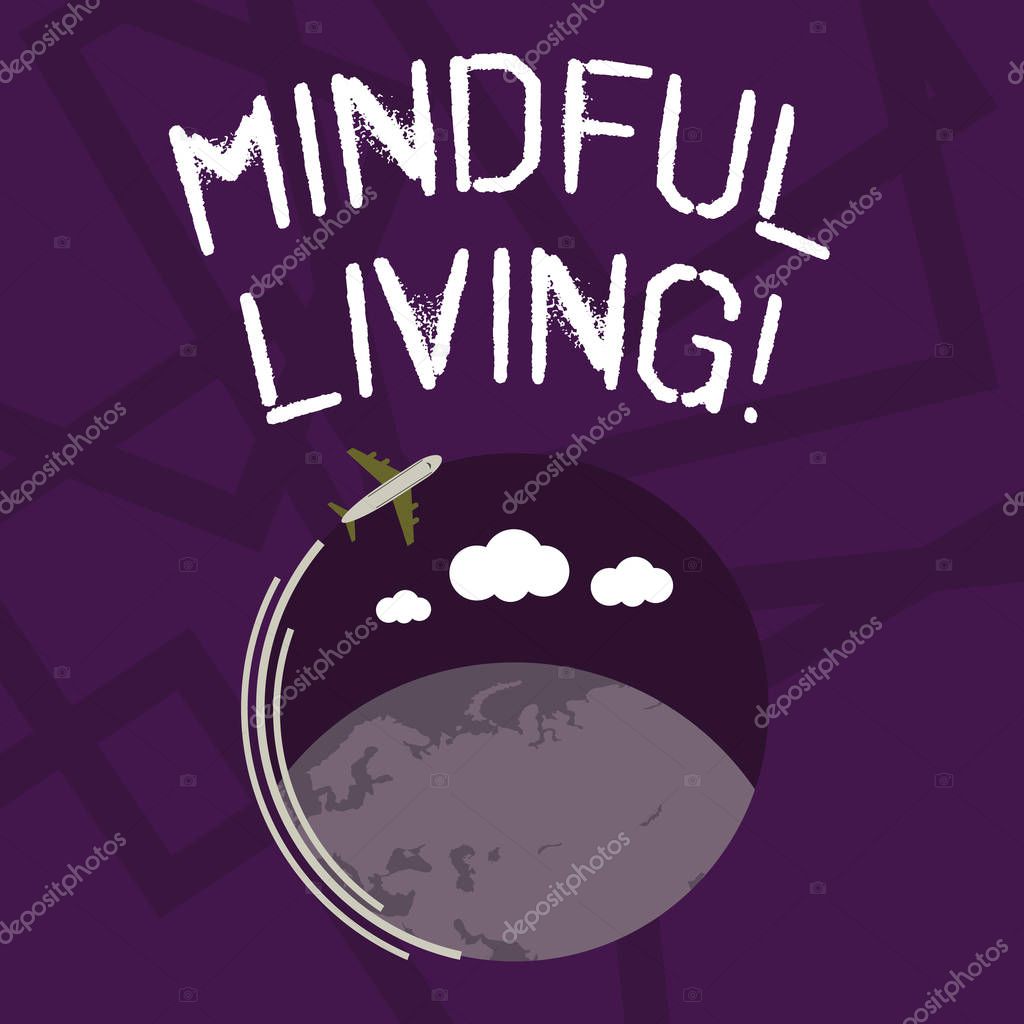 Signo de texto que muestra Mindful Living. Foto conceptual momentos ...