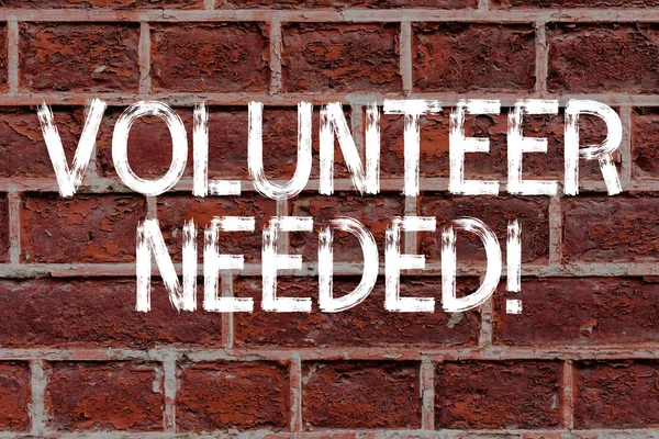 Text sign showing Volunteer Needed. Conceptual photo need work for ...
