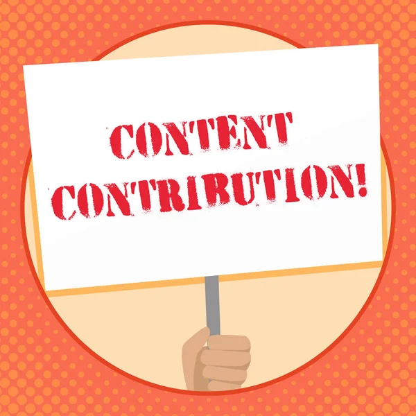 Writing note showing Content Contribution. Business photo showcasing ...