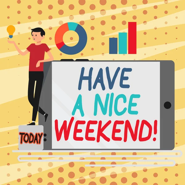 Conceptual hand writing showing Have A Nice Weekend. Business photo ...