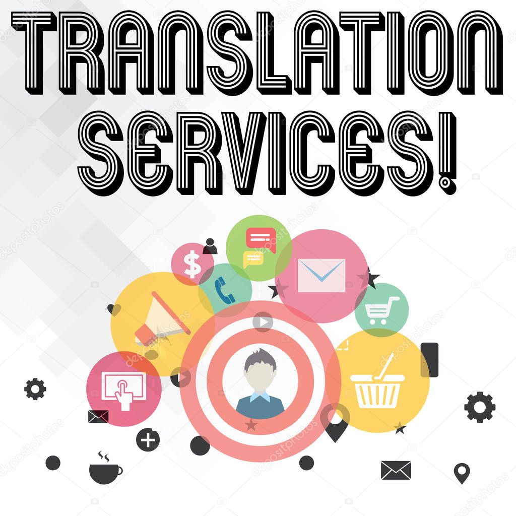 Escritura a mano Servicios de traducción. Concepto que significa ...