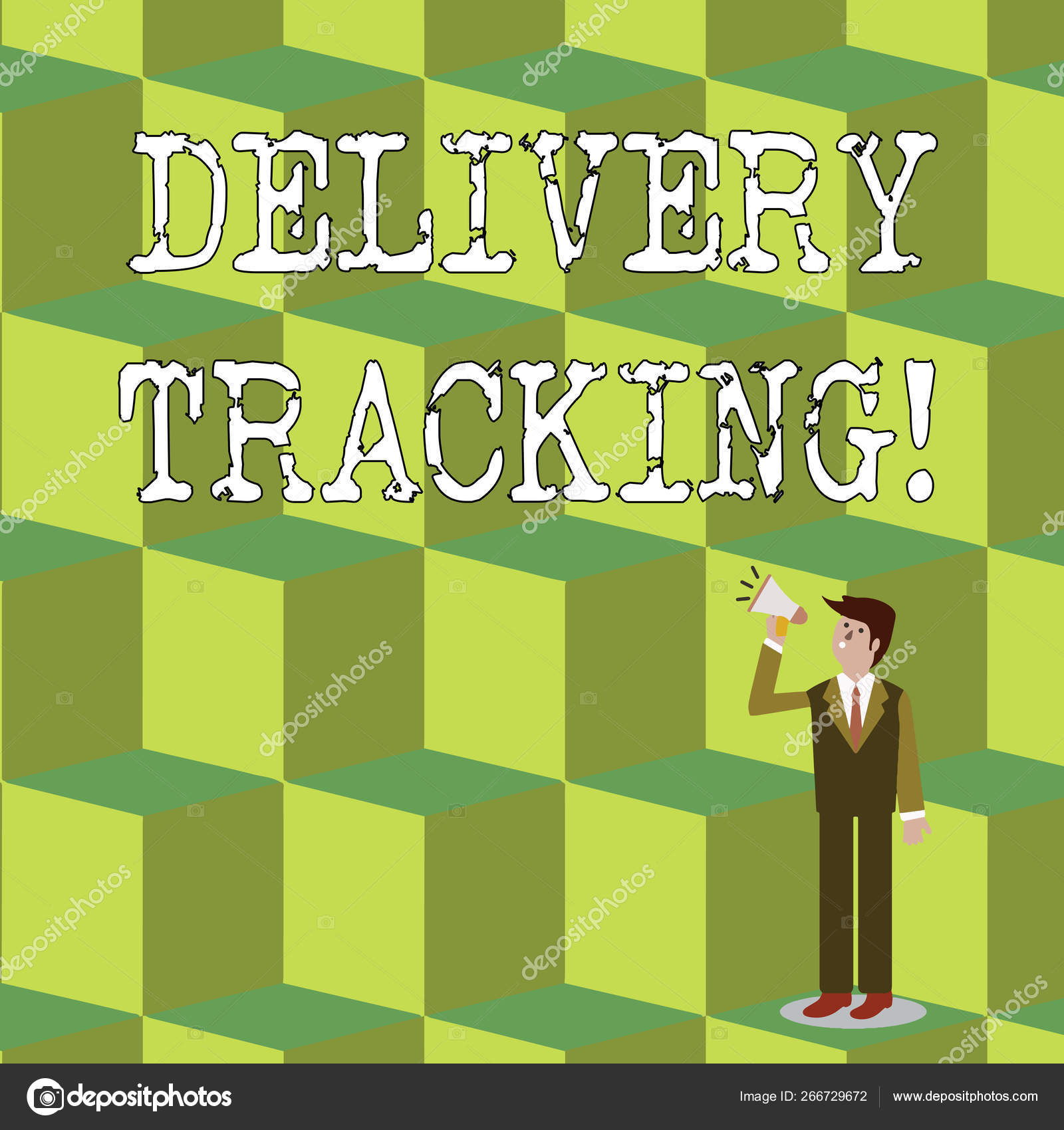 Handwriting text Delivery Tracking. Concept meaning the process of ...