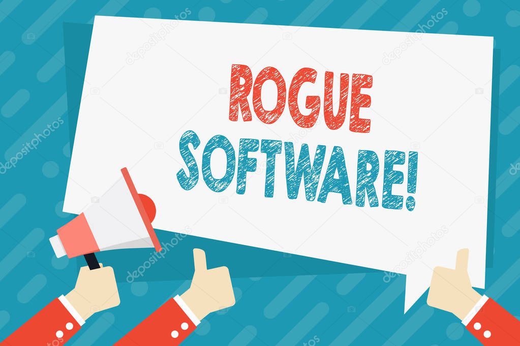 Signo de texto que muestra Rogue Software. Tipo de foto conceptual de ...