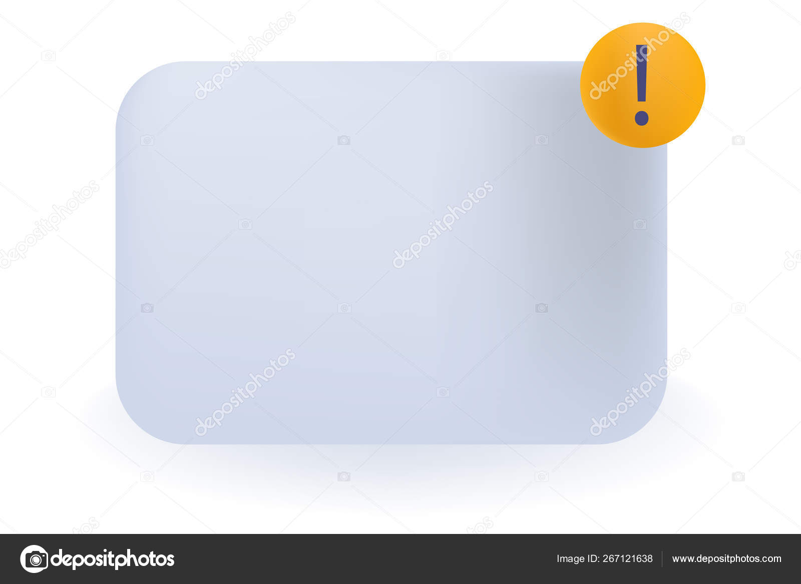 Empty Rectangular Shape Copy Space Text Box with Exclamation Mark in ...