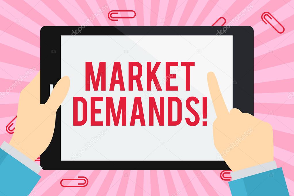 Texto de escritura de palabras Market Deanalysisds. Concepto de negocio para Recopilar datos ...