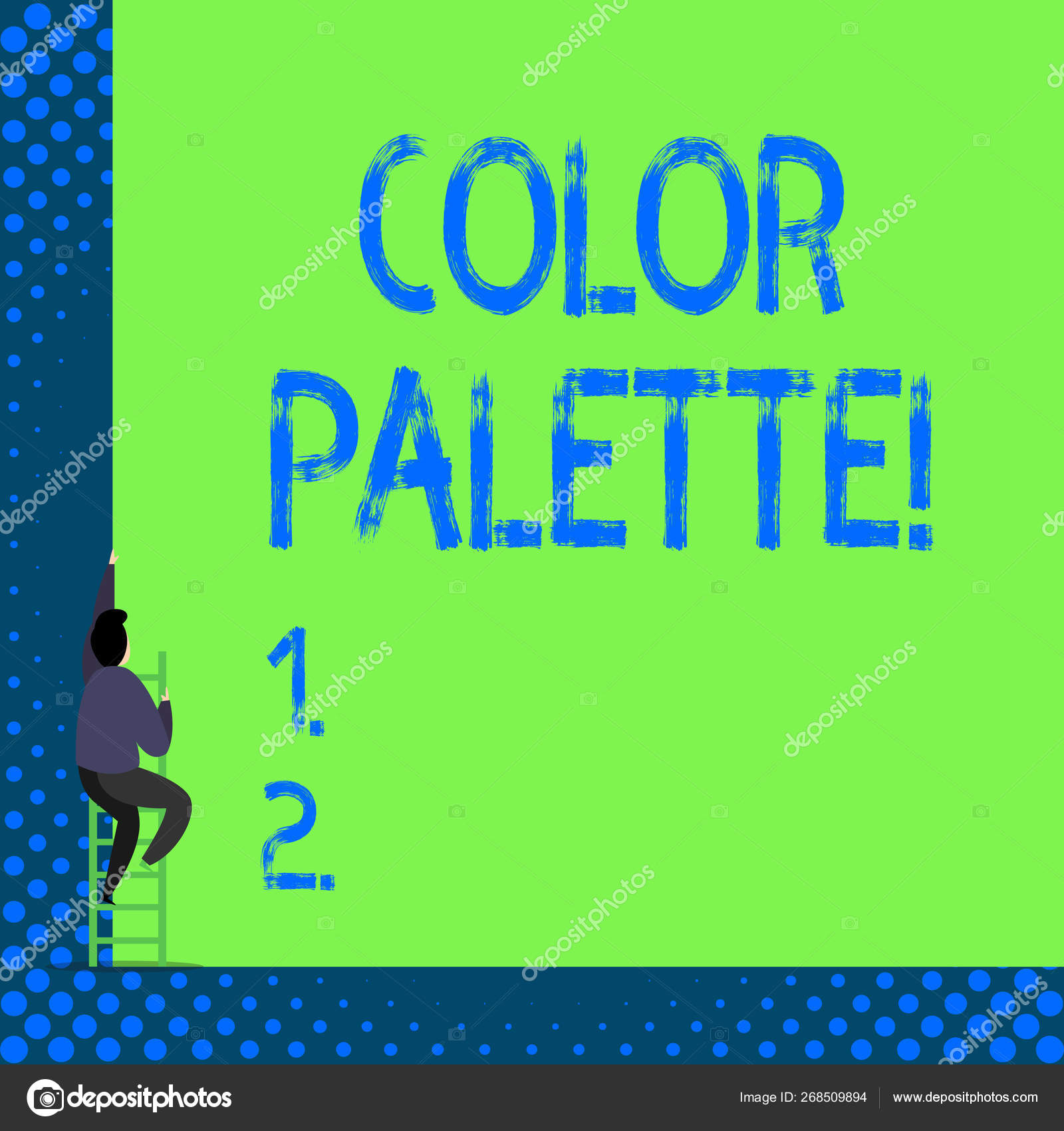 Handwriting text Color Palette. Concept meaning full range of colors ...