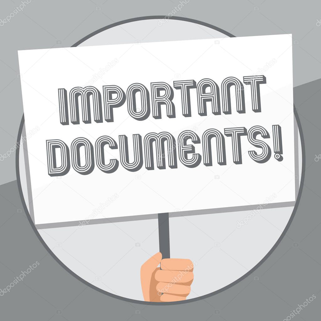 Texto de escritura de palabras Documentos importantes. Concepto de ...