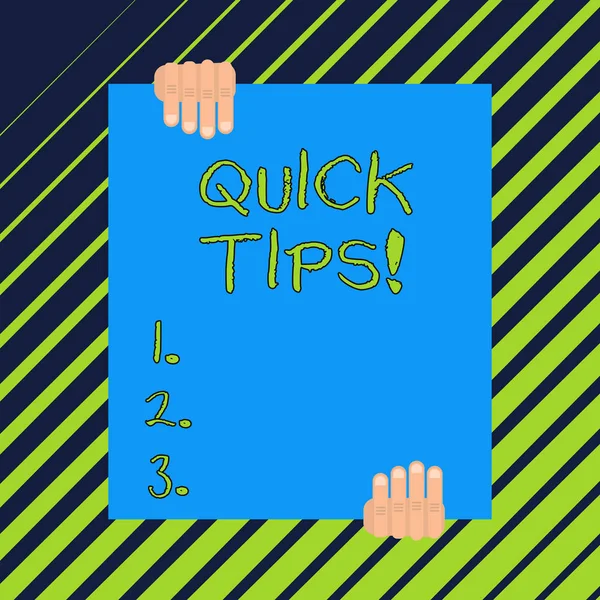Word writing text Quick Tips. Business concept for small but ...