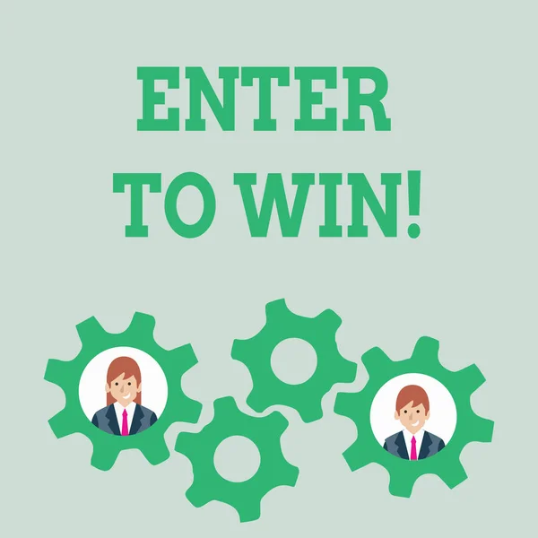 Text sign showing Enter To Win. Conceptual photo exchanging something ...