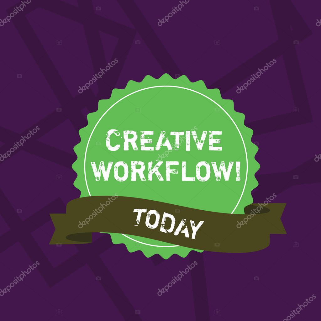 Escritura a mano de texto Creative Workflow. Concepto que significa que ...