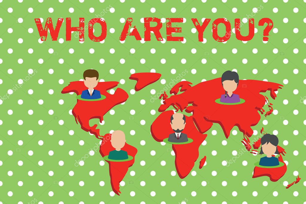 Escritura a mano de texto ¿Quién es usted pregunta. Concepto que ...