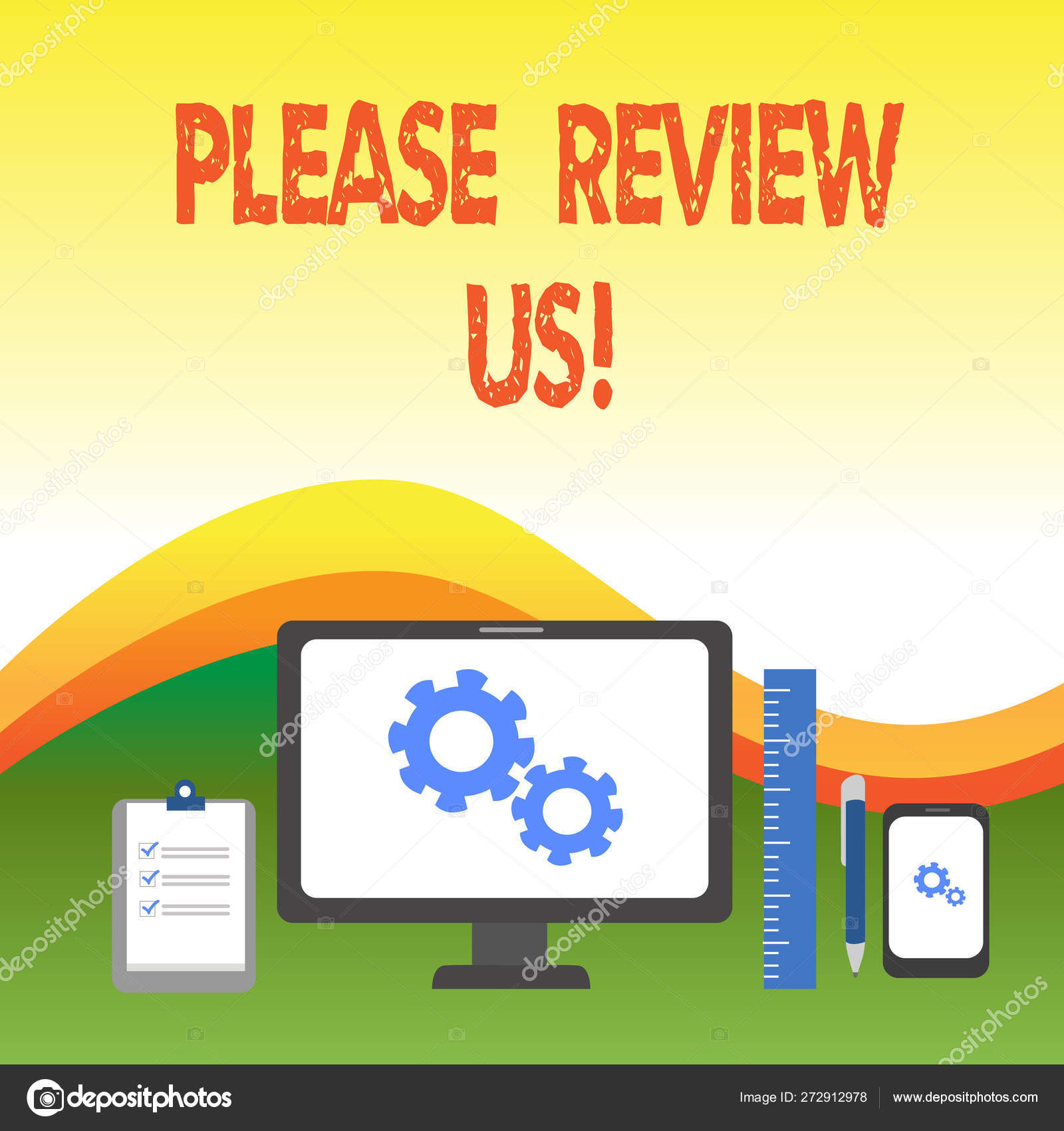 Text sign showing Please Review Us. Conceptual photo situation or ...