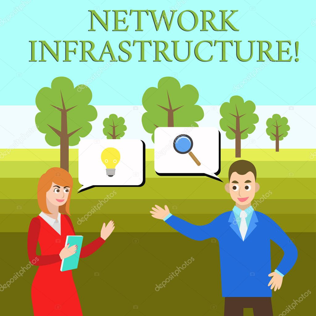 Texto de escritura de palabras Infraestructura de red. Concepto de negocio para recursos de ...