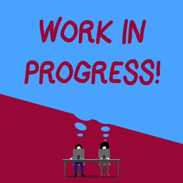 Handwriting text writing Work In Progress. Concept meaning unfinished ...